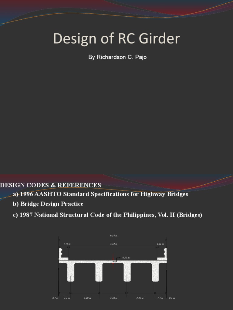 RC Girder Design Specifications | PDF | Bending | Building Engineering