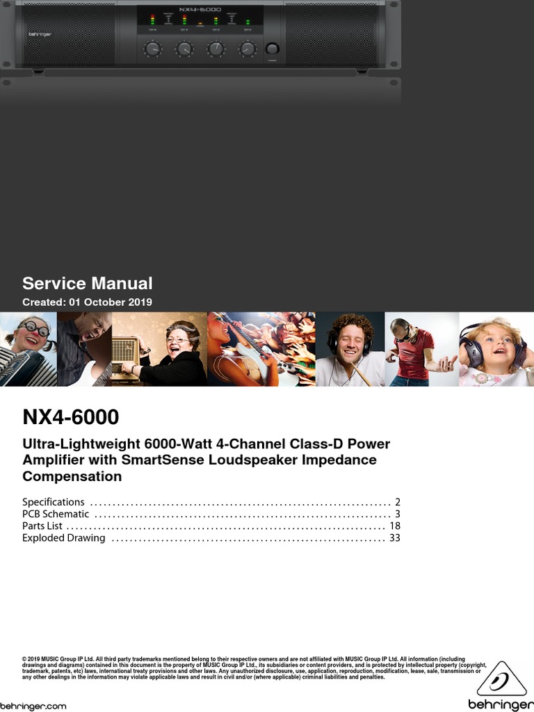 Behringer NX4-6000 Professional Amplifier | PDF | Loudspeaker | Inductor