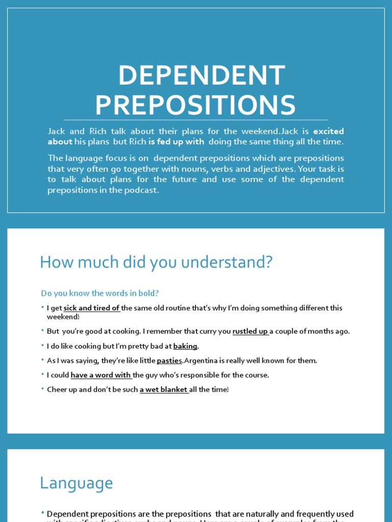 Dependent Prepositions | PDF