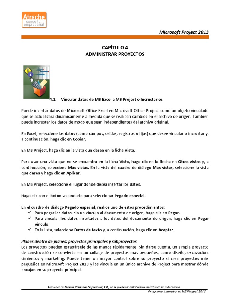 Capitulo 4 MS Project Administrar Proyectos | PDF | Microsoft | Gestión ...