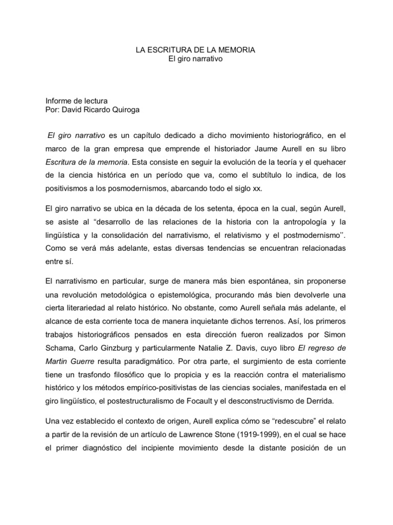 La Escritura de La Memoria | PDF | Historia