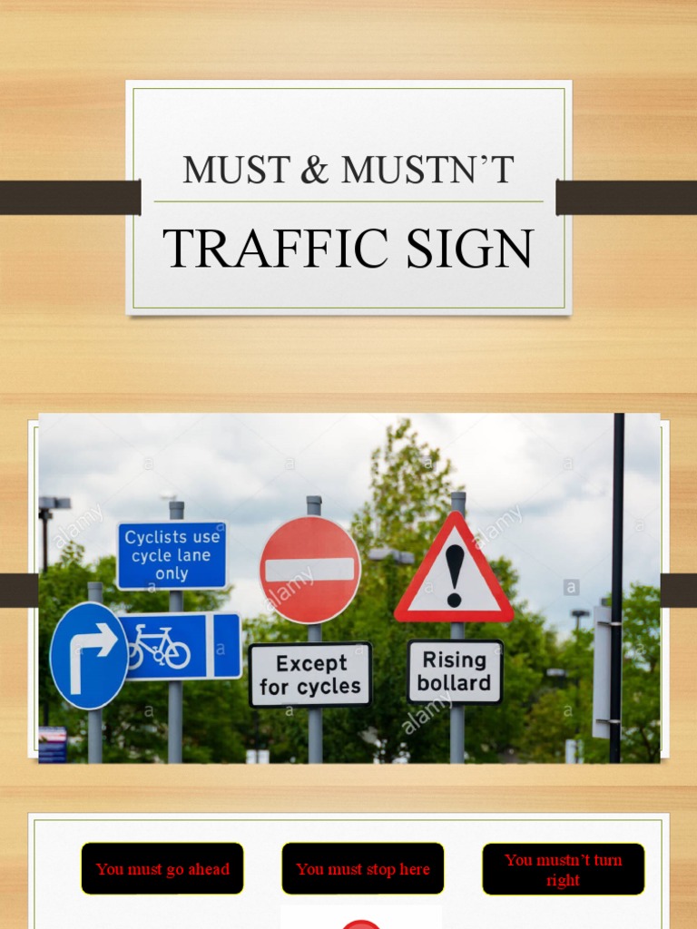 6 Traffic Sign Grammar Drills Must Musnt | PDF