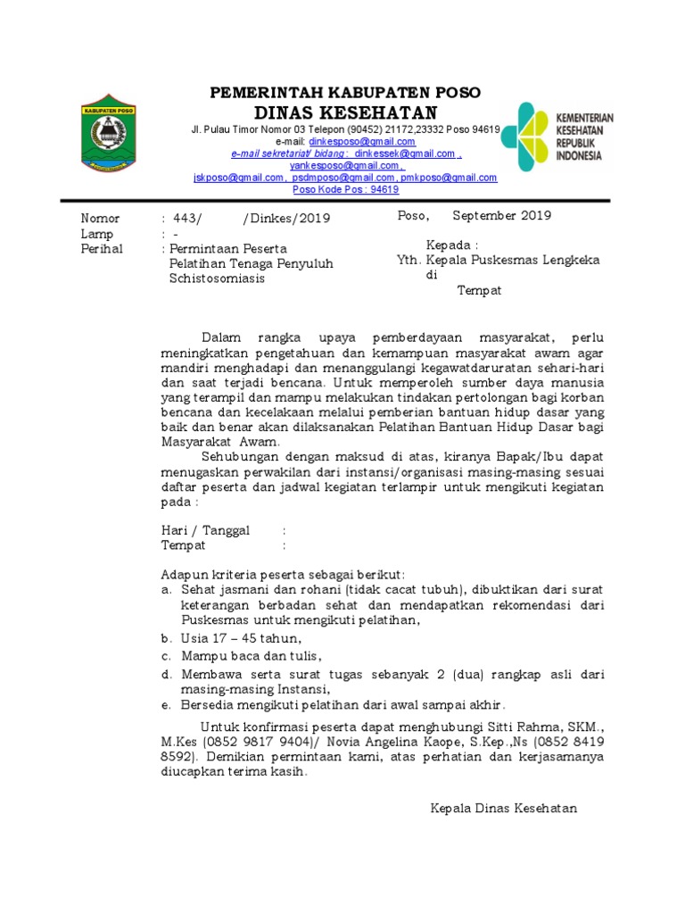 Contoh Surat Pemanggilan Peserta | PDF