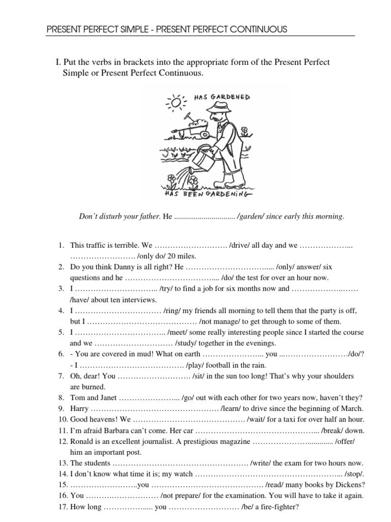 Present Perfect Simple Vs Cont | PDF | Linguistics | Grammar