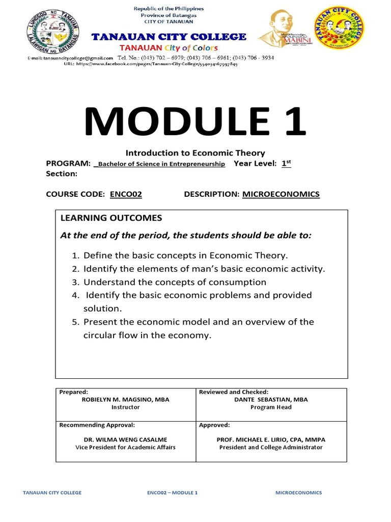 Microeconomics Module 1 | PDF | Economics | Microeconomics