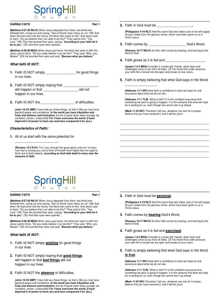 Daring Faith Part 1 | PDF | Assurance (Theology) | Faith