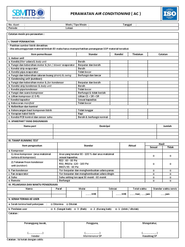 PERAWATAN AIR CONDITIONING Rev 1 | PDF