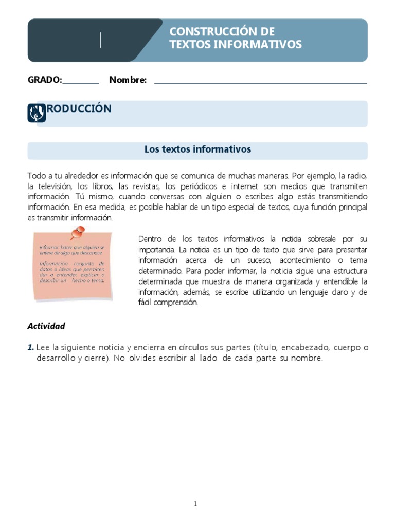 Guia de Textos Informativos Grado 11 Corregido | PDF | Información ...