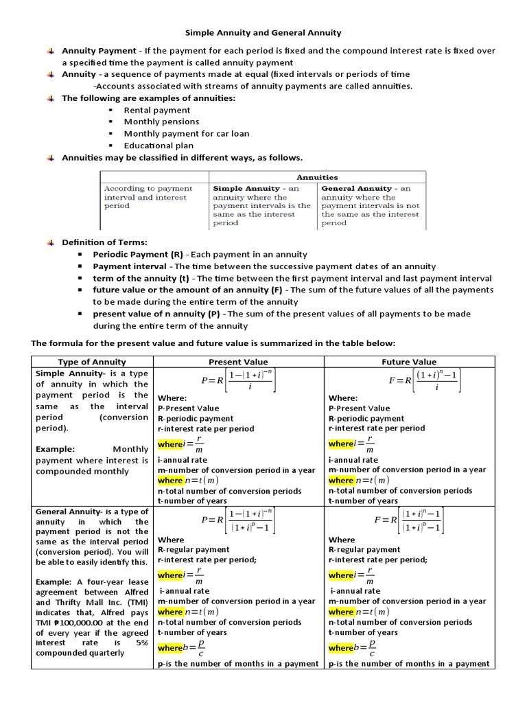 Simple and General Annuities | PDF | Present Value | Financial Services