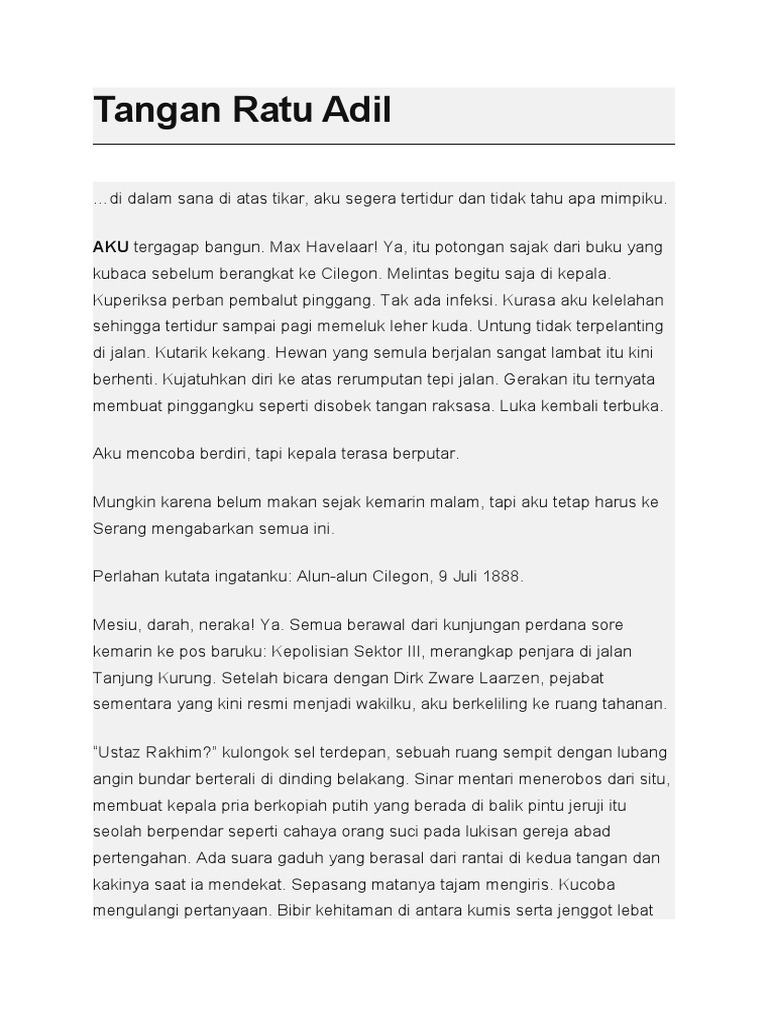 Tangan Ratu Adil | PDF