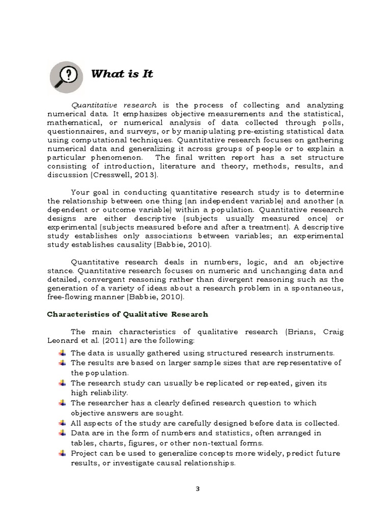 The Nature of Quantitative Research | PDF | Quantitative Research ...