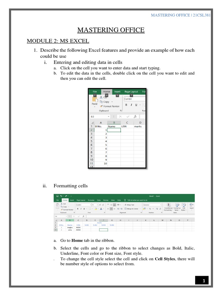 Module 2 MS Report-2 | PDF | Microsoft Excel | Microsoft Word