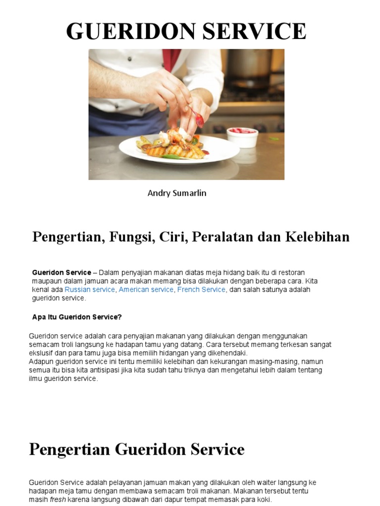 Gueridon Service | PDF