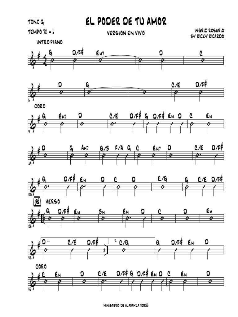 El Poder de Tu Amor Medley Tono Original | PDF