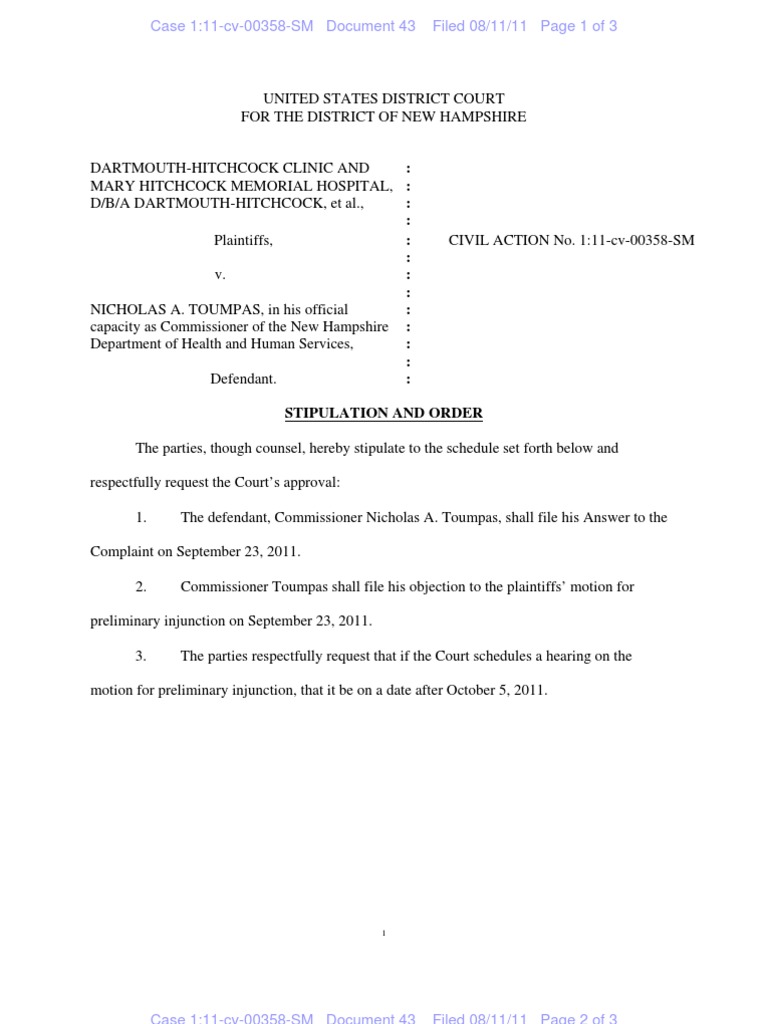 Stipulation and Order | PDF