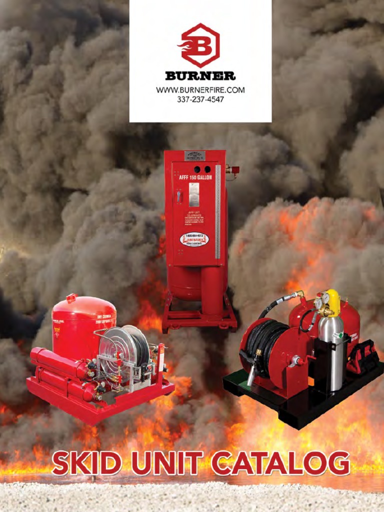 Industrial Fire Fighting Skid Unit Catalog | PDF | Pipe (Fluid Conveyance) | Fires