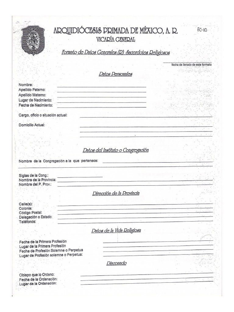 Formato de Datos Generales 2 | PDF