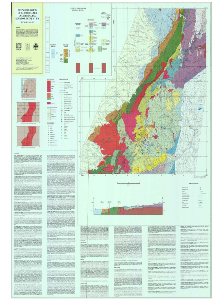 Mapa Geológico Cordillera Occidental Del Ecuador Entre 2°-3°S - Escala ...
