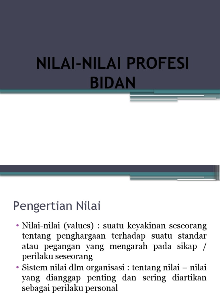 Nilai-Nilai Profesi Bidan | PDF