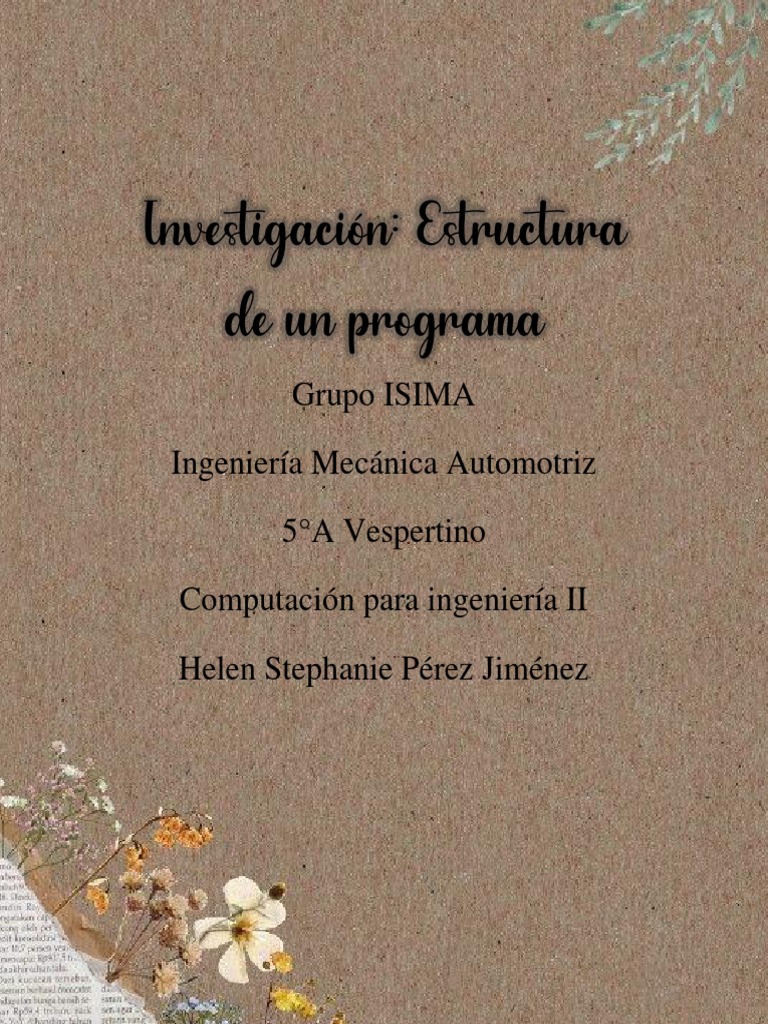 Estructura de Un Programa Helen Stephanie Pérez Jiménez | PDF ...