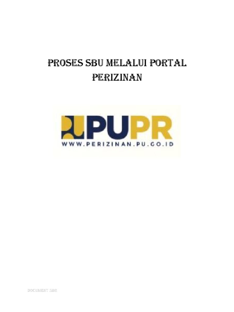 Proses SBU Melalui Portal Perizinan | PDF