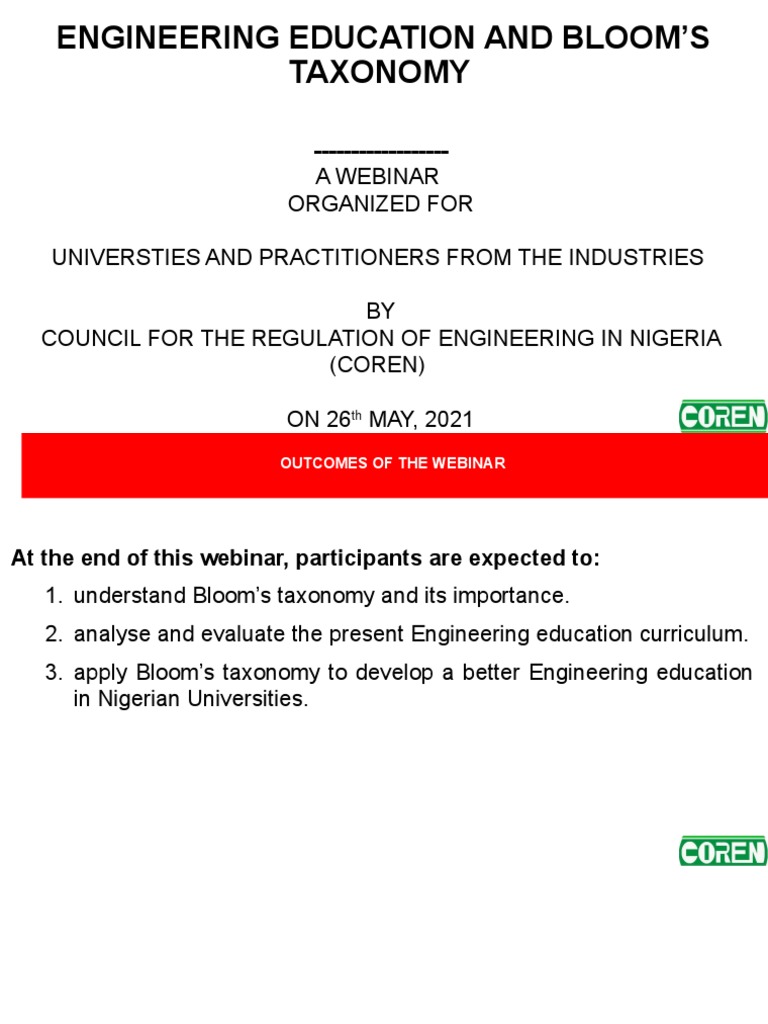 Applying Bloom's Taxonomy to Engineering Education | PDF | Educational ...