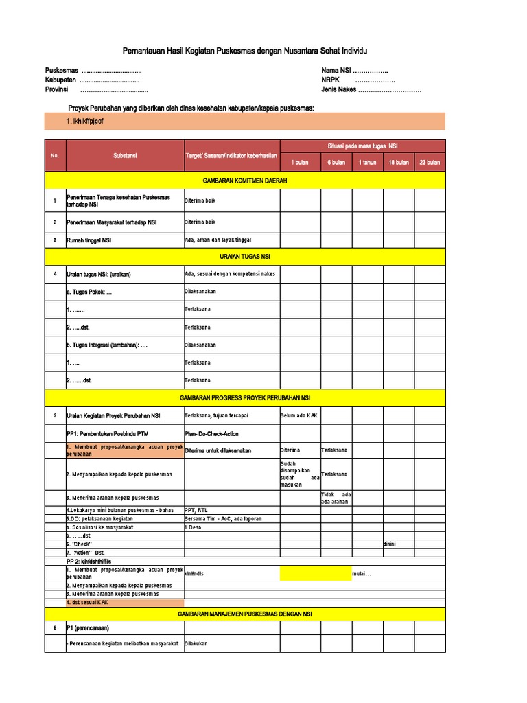 Form Excel Untuk Praktik NSI Cont Yg SDH Diisi PP | PDF
