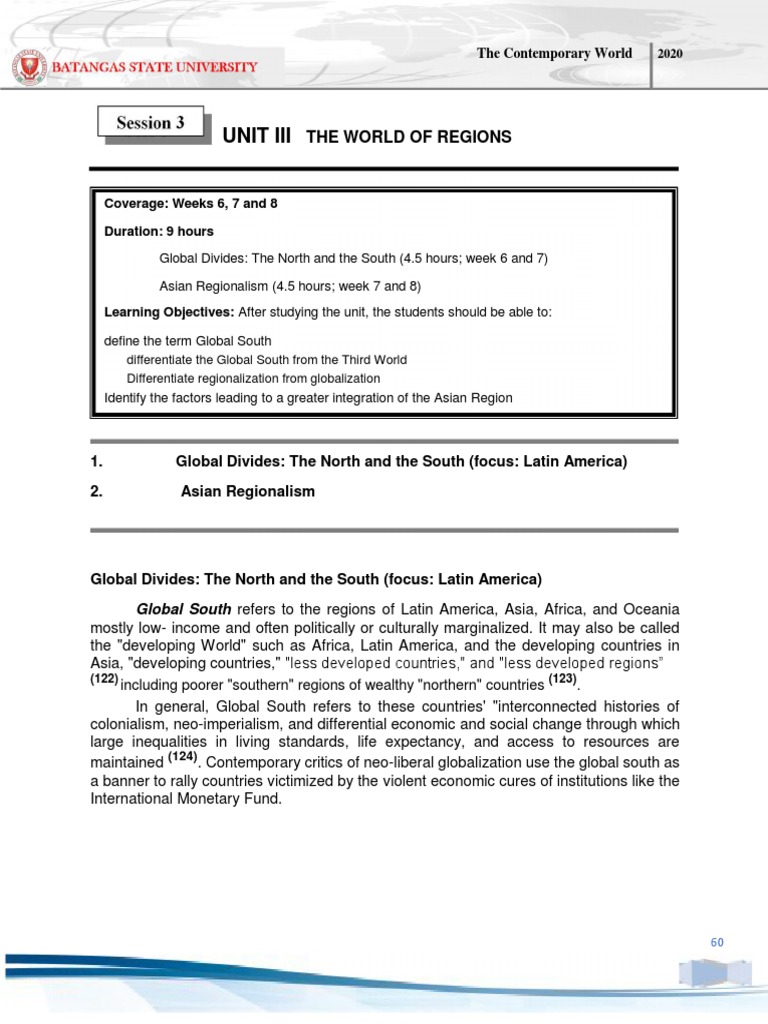 Unit 3 - Session 3.1 - Global Divides - The North and The South | PDF | Developing Country ...