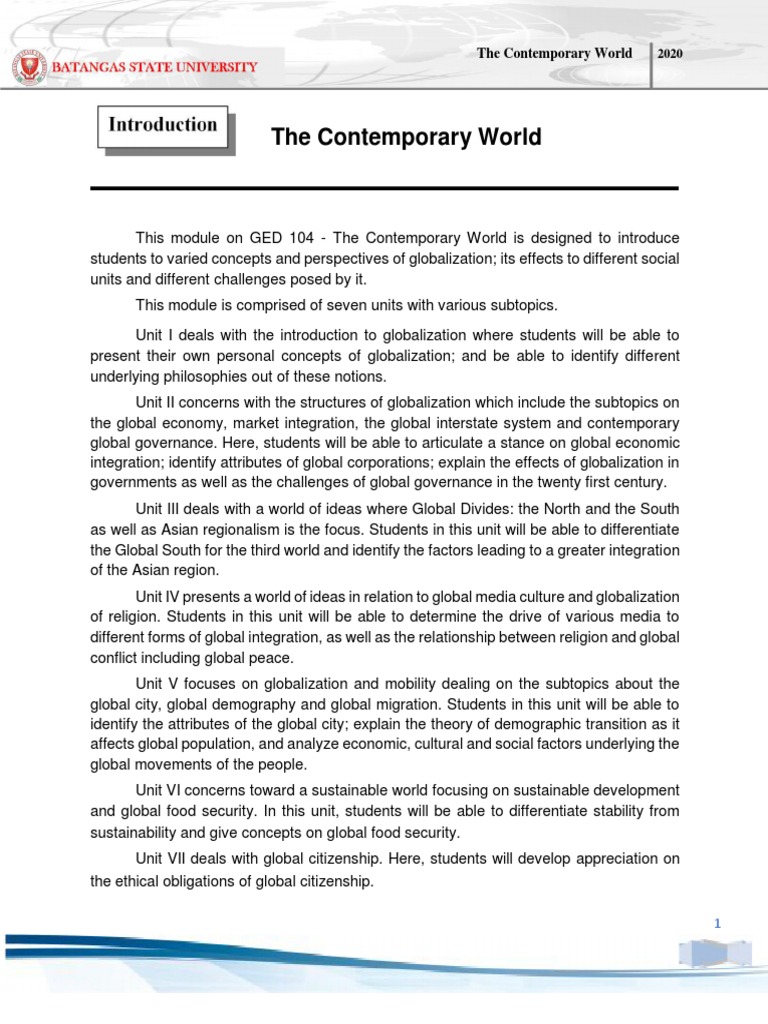 1 - Intro, Obj, Course Outline | PDF | Globalization | Governance