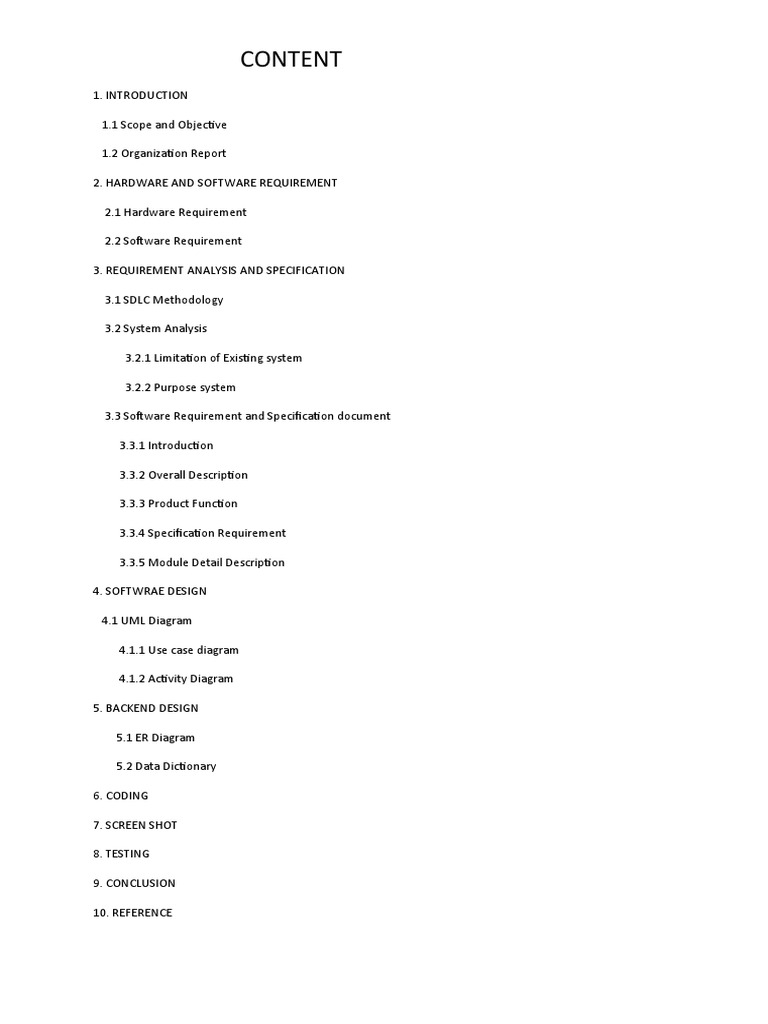 Bca Project Content | PDF | Computers