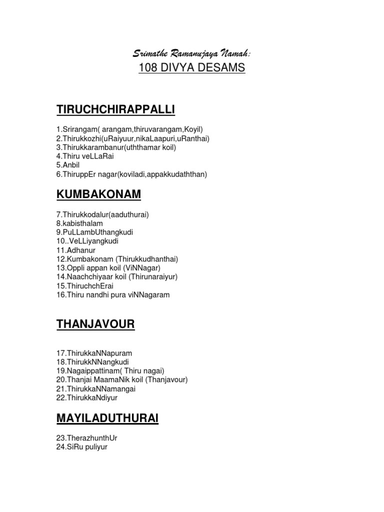 108 Divya Desam | PDF