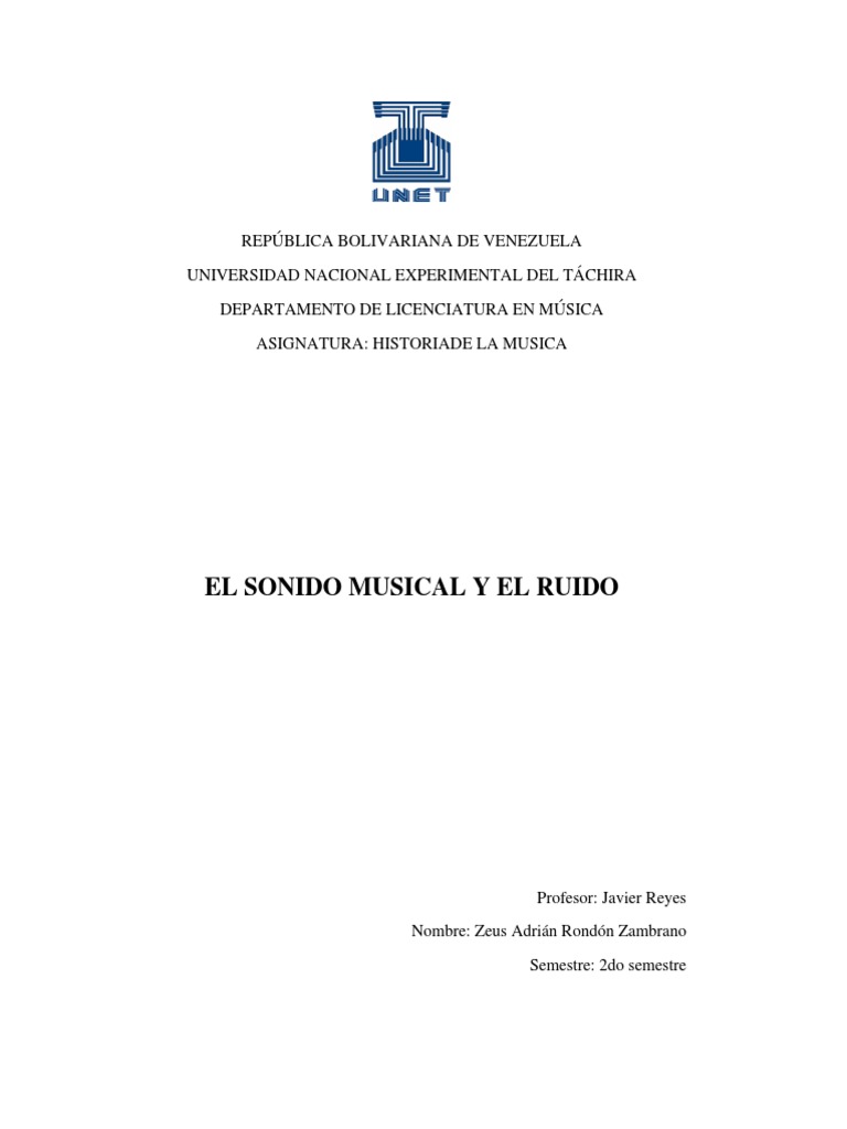 Sonido Musical vs. Ruido: Definiciones | PDF | Oído | Instrumentos ...