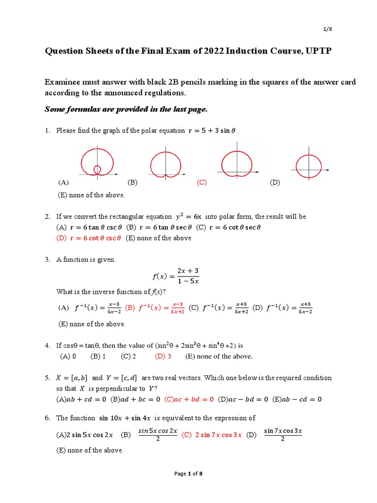 2022 Final - Exam - 1212 Q v3 Final Rev | PDF | Triangle | Ellipse