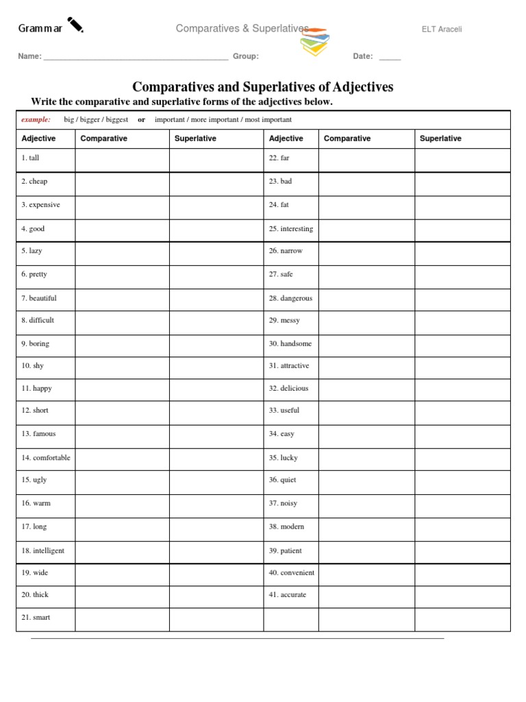 Comparatives Superlatives Homework | PDF | Adverb | Adjective