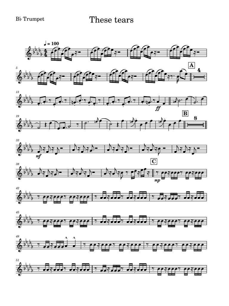 These Tears-Bb Trumpet | PDF