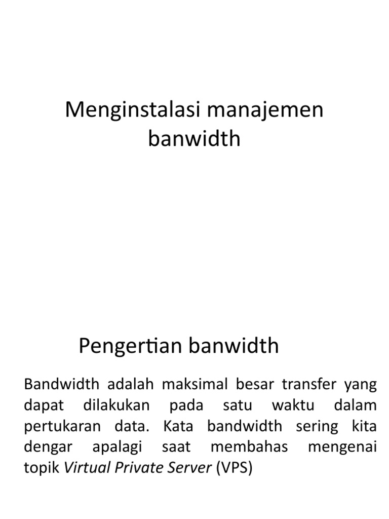 Prinsip Dan Cara Kerja Bandwidth | PDF