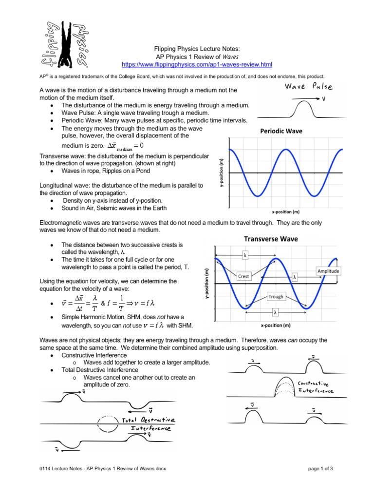 Notes On Waves AP Physics | PDF | Waves | Wavelength
