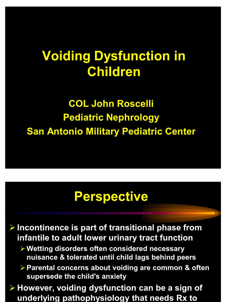 Voiding Dysfunction - Children | PDF | Urination | Urinary Incontinence