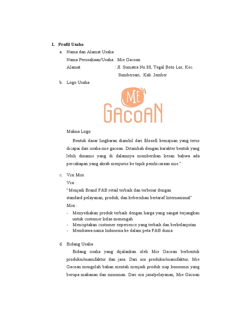Profil Usaha | PDF