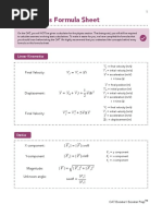 Class 9 Physics Formula Sheet | PDF
