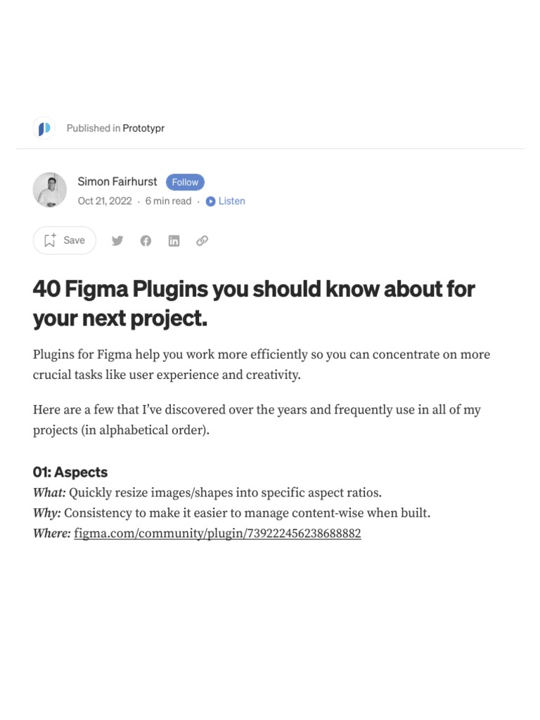 40 Figma Plugins You Should Know About For Your | PDF | Design | Software