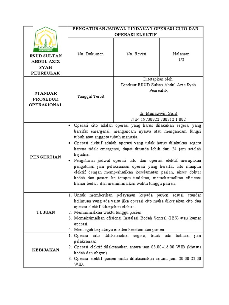 Spo Op Cito Dan Elektif | PDF