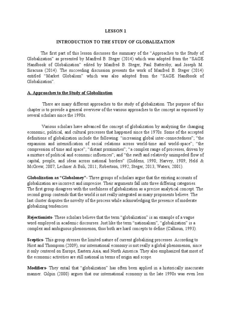 M1 | PDF | Globalization | Economies