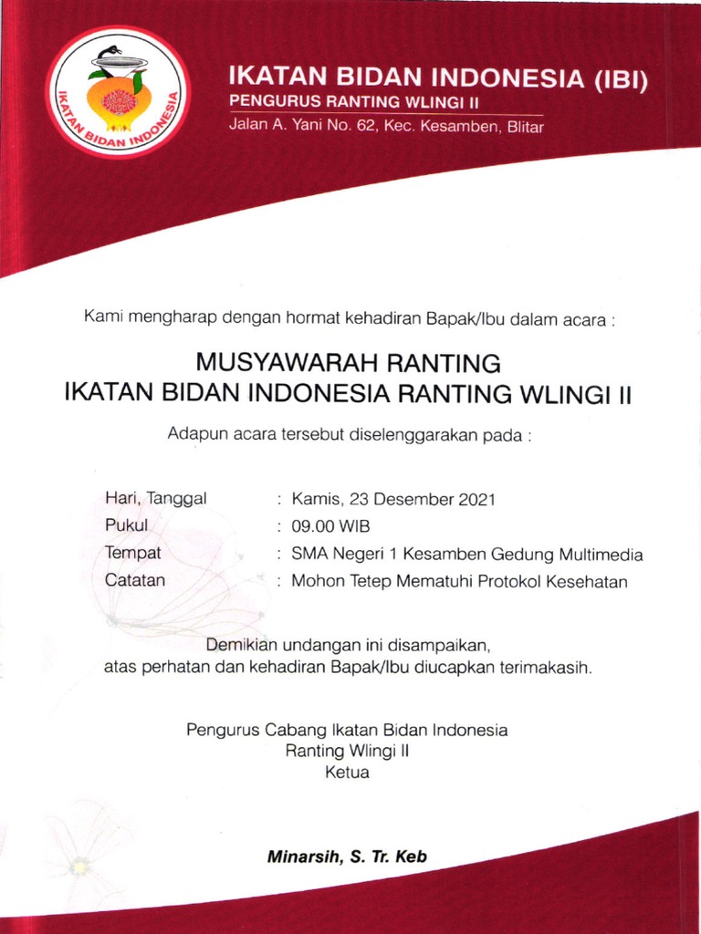 Undangan Musran IBI | PDF