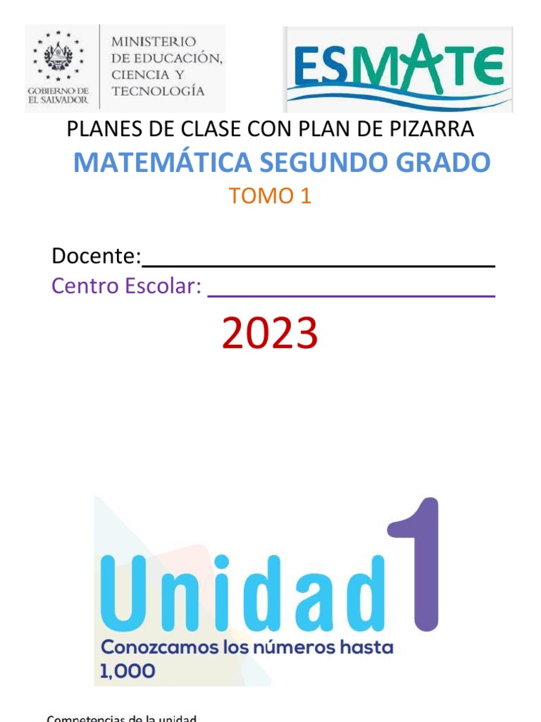 Planes de clase de matemática segundo grado hasta 1,000 | PDF | Sustracción | Notación Matemática