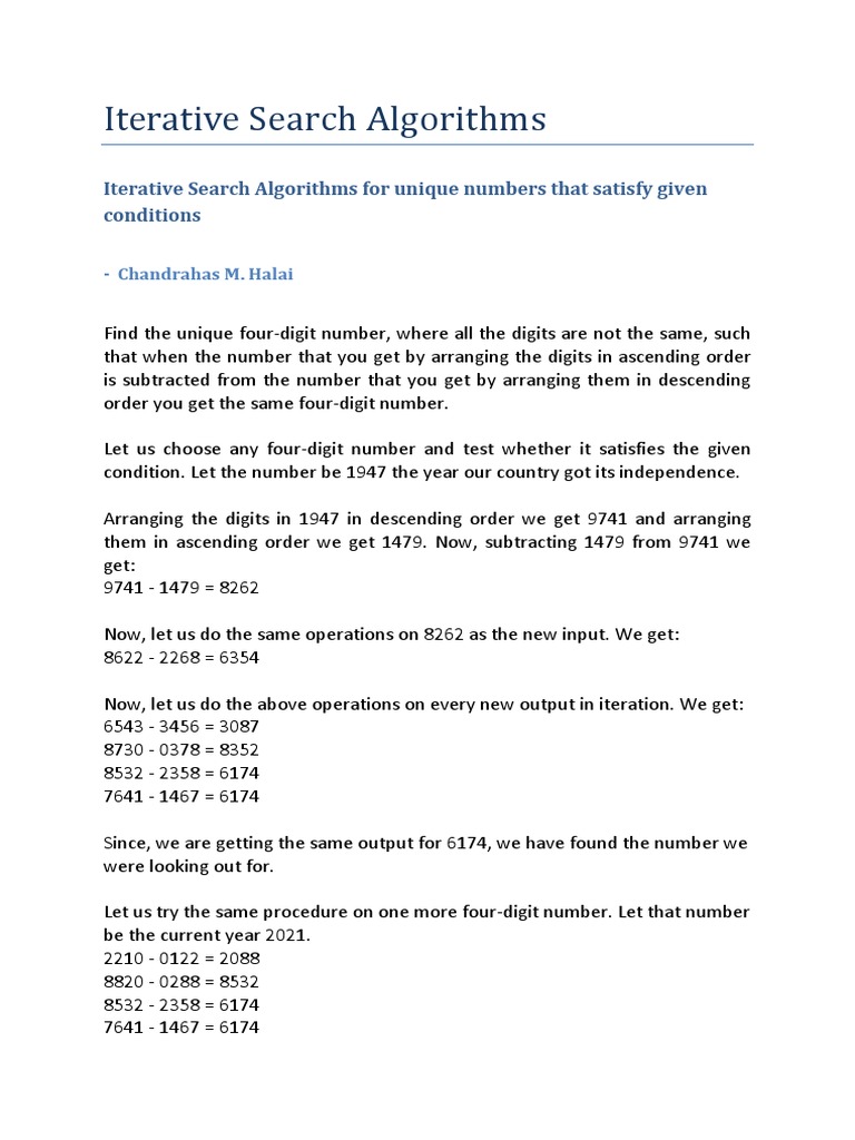 Iterative Search Algorithms | PDF | Numbers | Algorithms Iterative Search Algorithms | PDF | Numbers | Algorithms