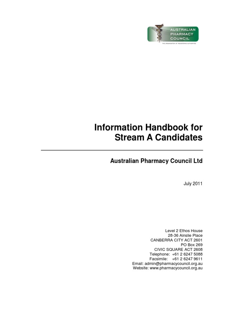 Stream A Handbook | PDF | Pharmacist | Pharmacy