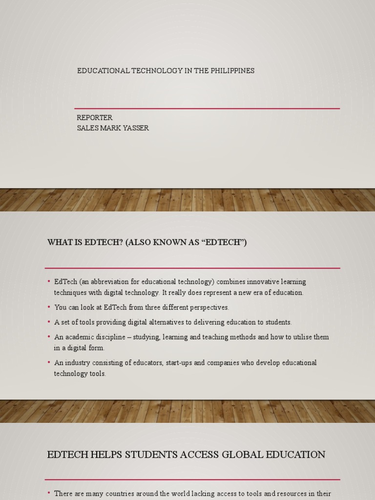Educational Technology in The Philippines | PDF | Educational ...