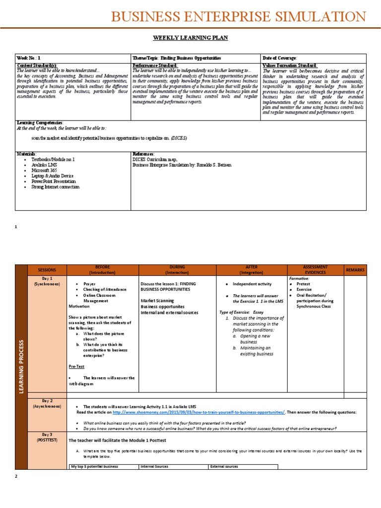 LP1 - Business Simulation | PDF | Learning | Simulation