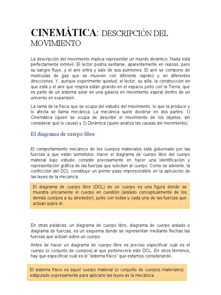 CINEMÁTICA | PDF | Velocidad | Velocidad